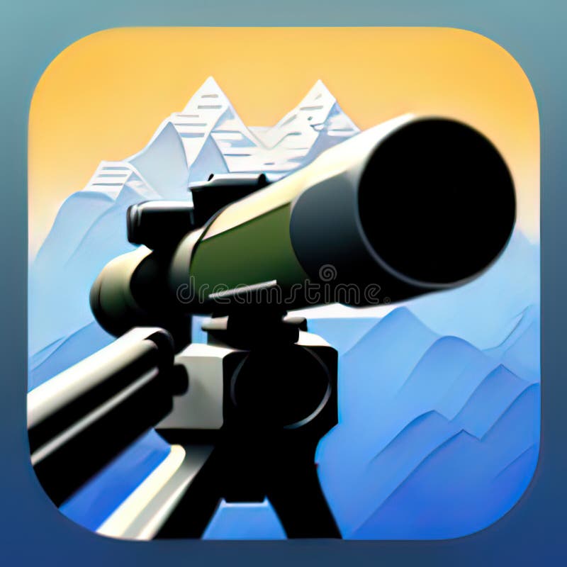 Sniper Software App Style Icon. Generative AI. Stock Illustration ...
