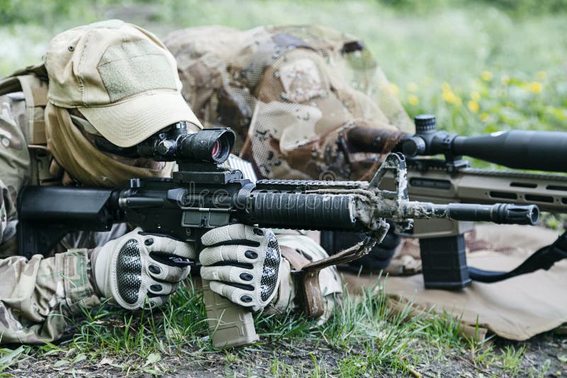Sniper And Spotter Of Green Berets Stock Photo - Image of special ...
