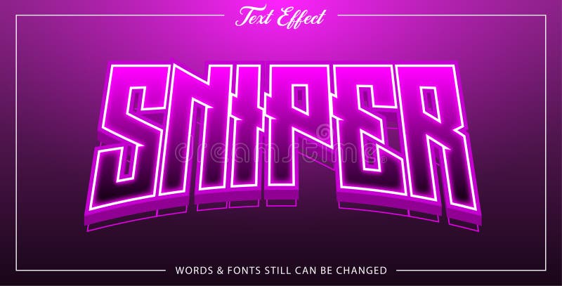 Sniper Esport Editable Text Effect Style Stock Vector - Illustration of ...