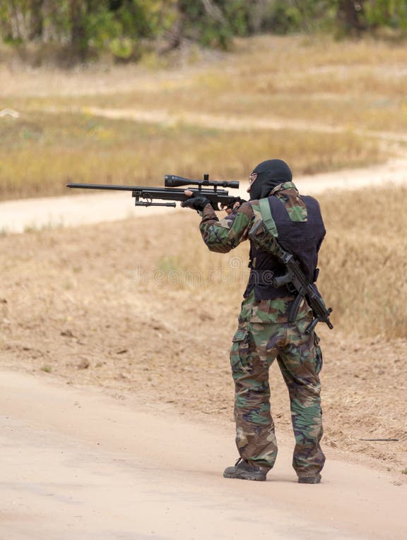 Sniper at work stock photo. Image of defense, camouflage - 40616490