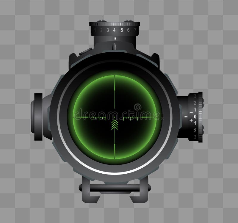 Realistic Sniper Scope Zoom View Isolated Stock Illustration ...