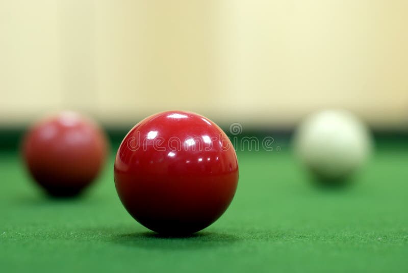 Snooker Red Ball on a Billiard Table Stock Image - Image of blue, frame ...