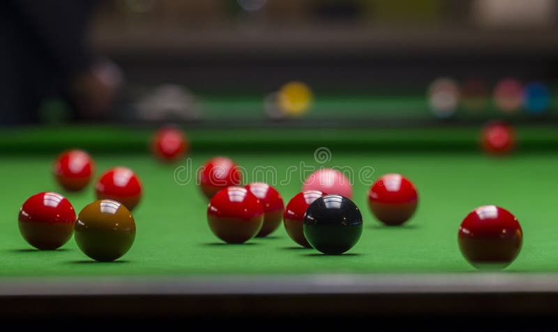 Snooker Ball on the Green Snooker Table at Snooker Club Stock Photo ...