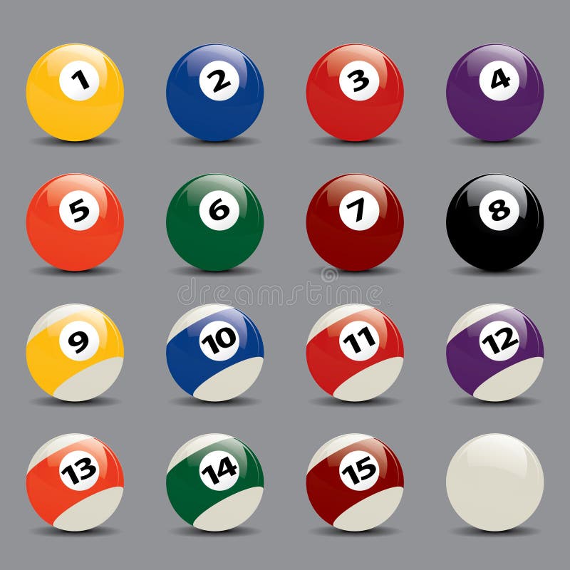 Snooker Ball Set stock vector. Illustration of black - 16580274