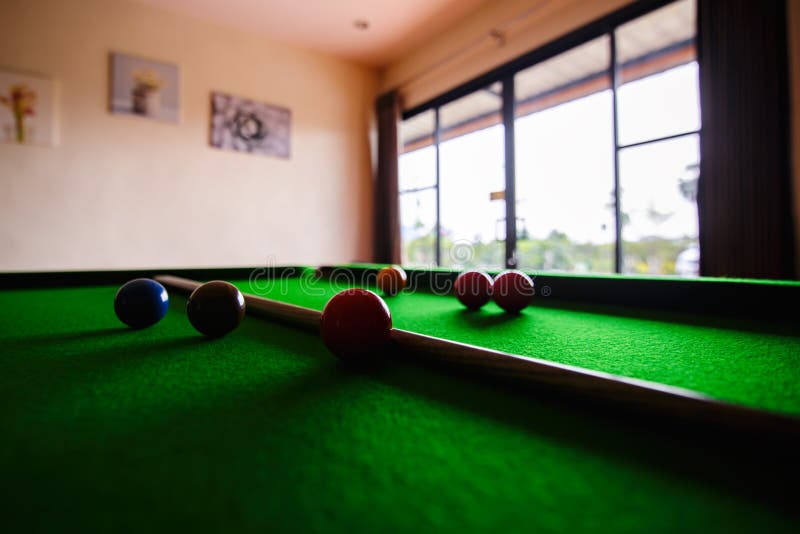 Snooker Ball are on Snooker Table in Clubsport Stock Image - Image of ...