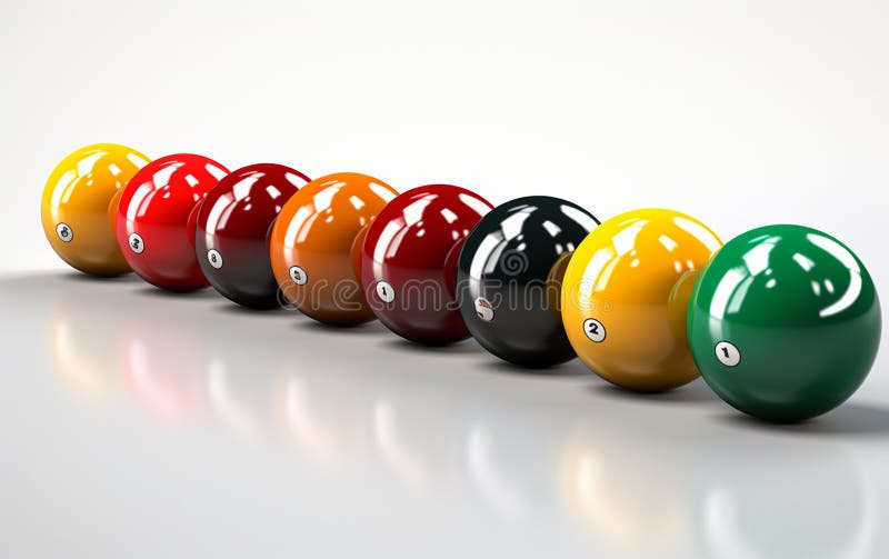 Snooker Balls Isolated on White Stock Illustration - Illustration of ...
