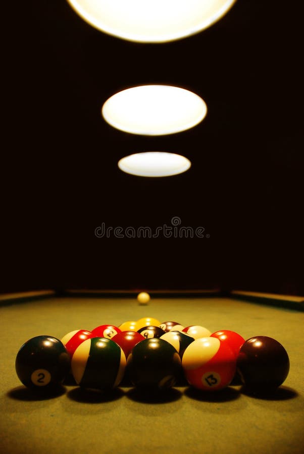 Billiard on Table. Cue and Balls Stock Image - Image of hobby ...