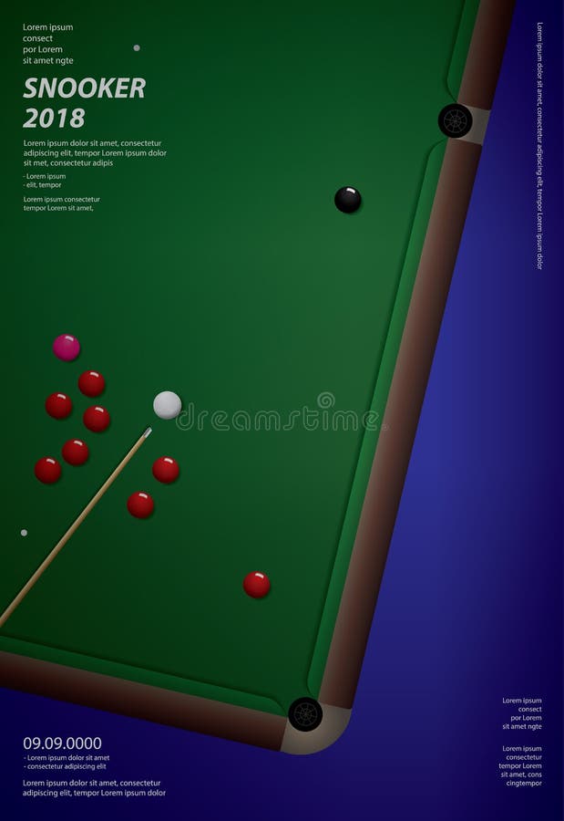 Snooker Championship Poster Design Template Stock Vector - Illustration ...