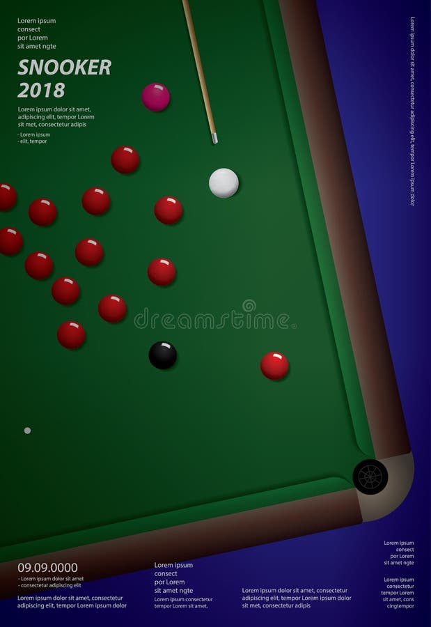 Snooker Championship Poster Design Template Stock Vector - Illustration ...