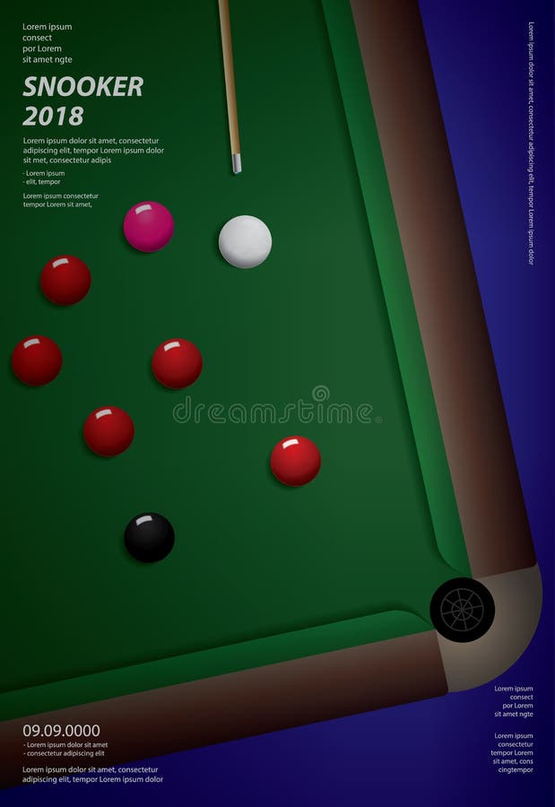 Snooker Championship Poster Design Template Vektor Abbildung ...