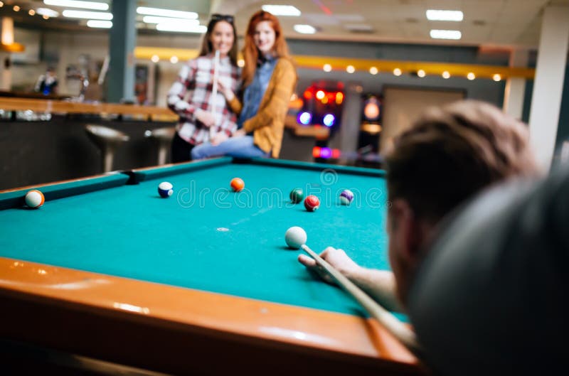 Snooker Player Aiming at Snooker Table Stock Image - Image of leisure ...