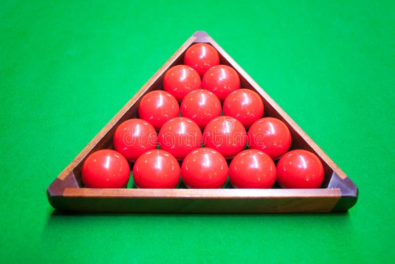 Red Snooker Balls in Triangle Stock Photo - Image of snooker, balls ...