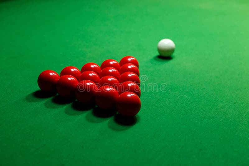 Snooker Red Ball on a Billiard Table Stock Image - Image of blue, frame ...