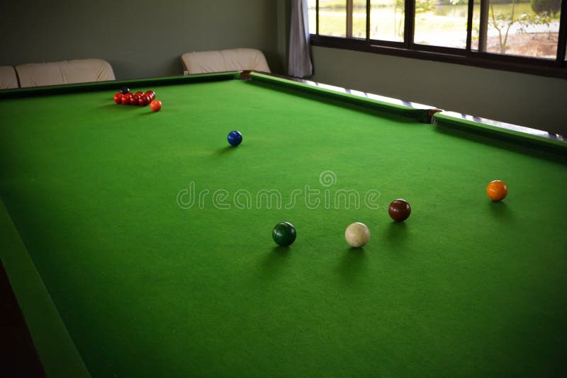 Snooker Table and Snooker Balls on Table Stock Photo - Image of contest ...