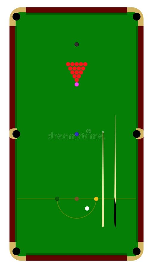 Snooker Table Top View, Flat Image Stock Vector - Illustration of hole ...