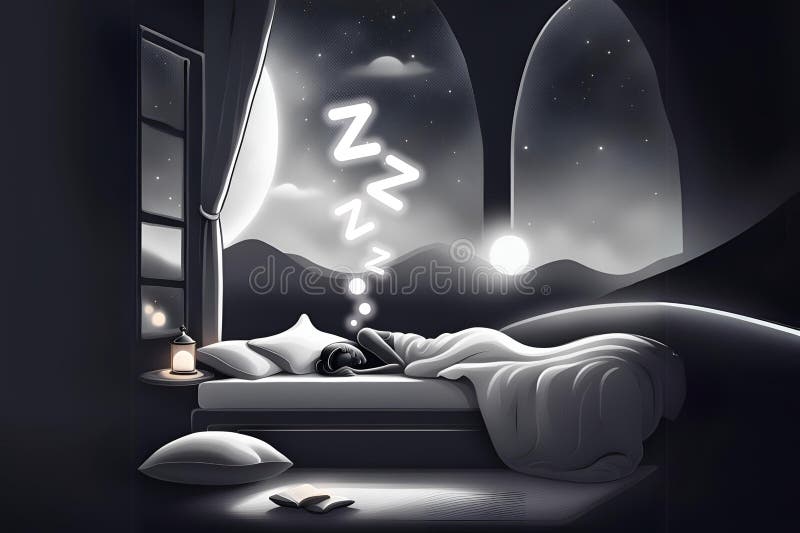 Snooze black and white zzz stock illustration. Illustration of disorder ...