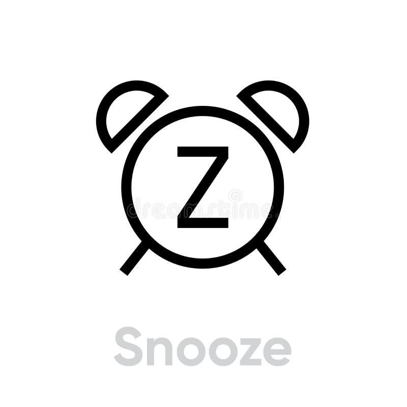 Snooze Icon Vector Isolated on White Background, Snooze Sign , Black ...