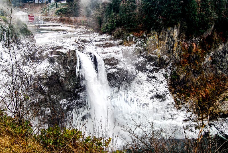 Waterfall Covered with Frozen Ice Stock Image - Image of cliffs, rocks ...