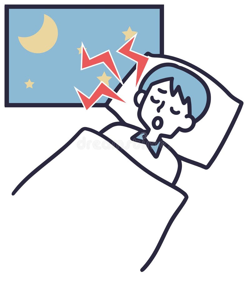 Snoring is May Snoring Man Simple Illustration Stock Vector ...