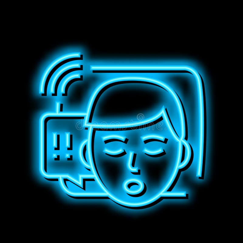 Snoring Patient Problem Neon Glow Icon Illustration Stock Vector ...