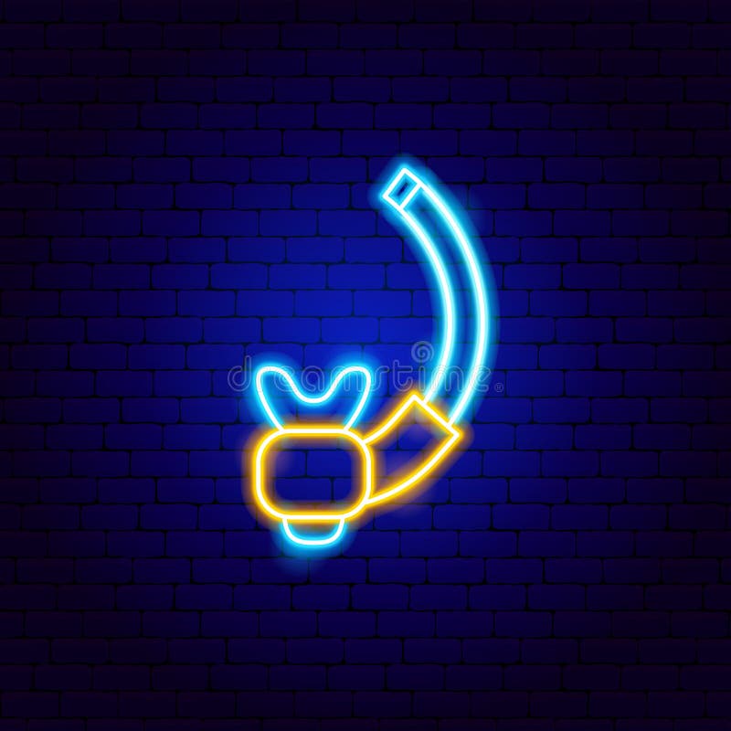 Snorkel Neon Sign stock vector. Illustration of snorkling - 208513601
