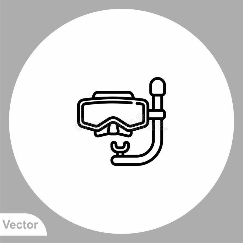 Snorkel Vector Icon Sign Symbol Stock Vector - Illustration of black ...