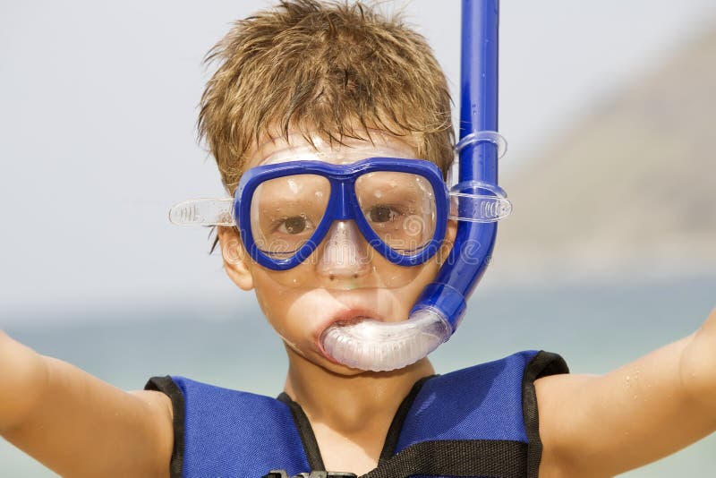 Snorkeler stock photo. Image of small, portrait, snorkeling - 9639766