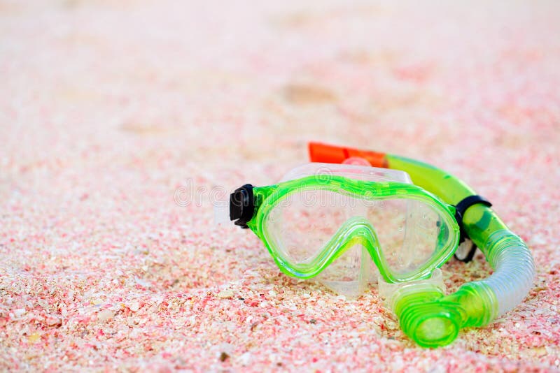 Snorkeling Equipment on Beach Stock Photo - Image of ocean, tropical ...