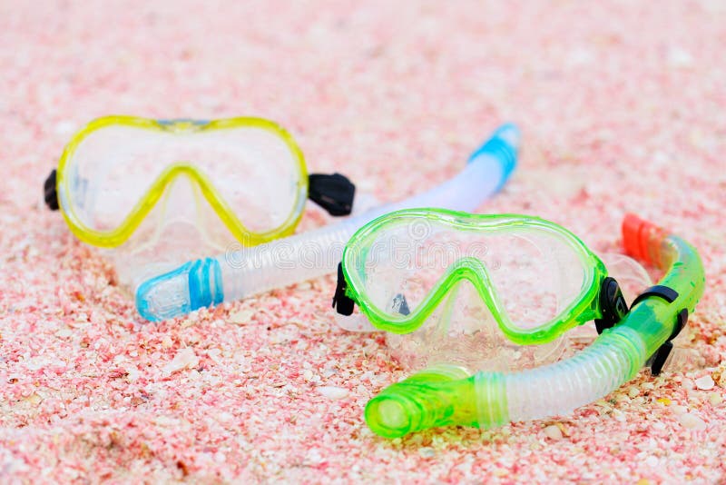 Snorkeling Equipment on Beach Stock Image - Image of mask, recreation ...