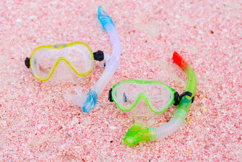 Snorkeling Equipment on Beach Stock Photo - Image of water, goggles ...
