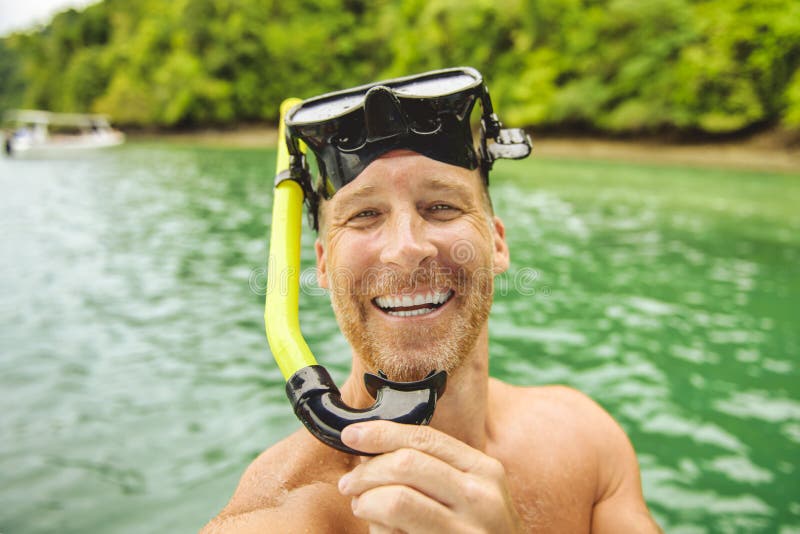 Snorkeling Men Having Great Time on Boat Stock Image - Image of male ...