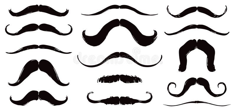 Reeks van snor vector illustratie. Illustration of groep - 23810882