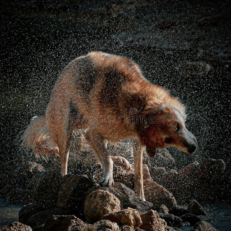 Snorting Dog Close To the Bank Stock Image - Image of water, snorting ...