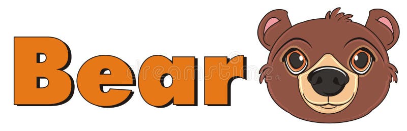 Snout of bear and word stock illustration. Illustration of toed - 84263833