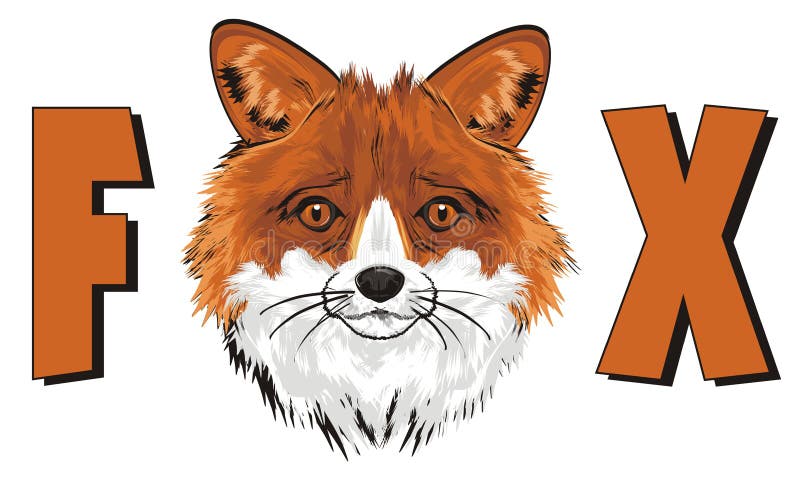 Fox and letters stock illustration. Illustration of head - 106566672