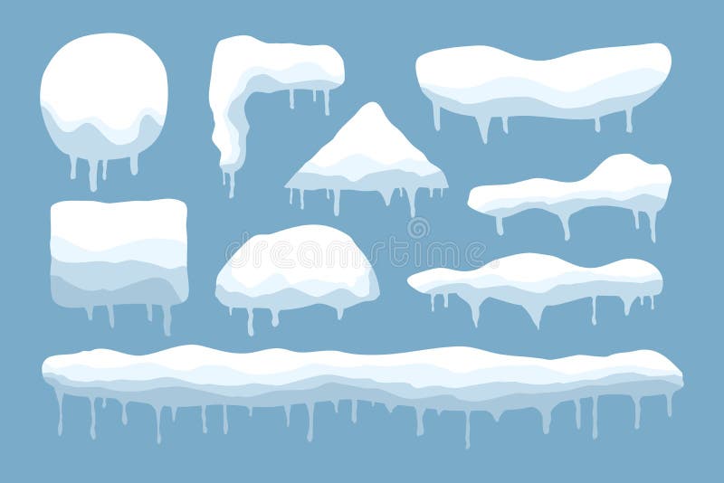 Set of snow caps stock vector. Illustration of isolated - 179414544