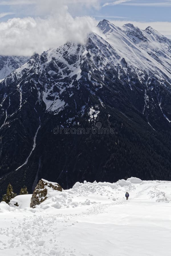 Snow in the alps stock image. Image of hills, green, covered - 72736711