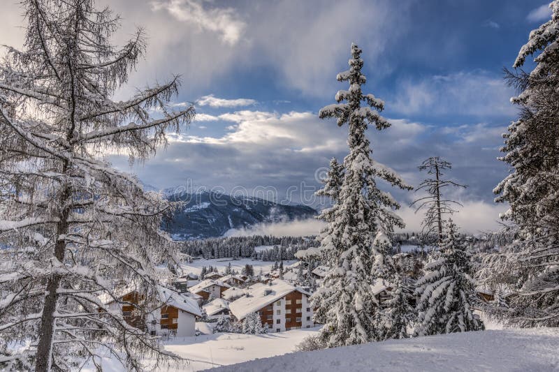 Snow in the Alps stock photo. Image of christmas, covered - 48778406