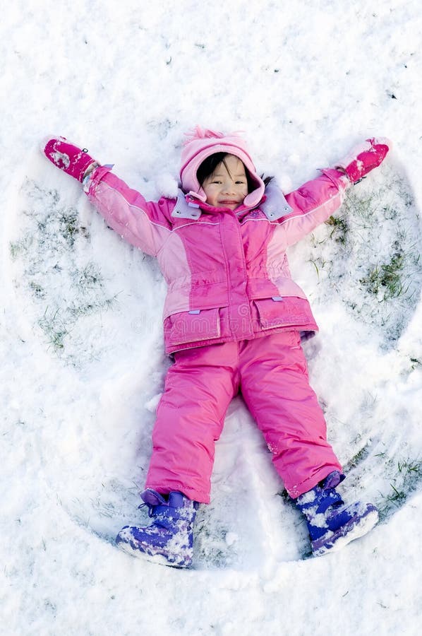 Snow Angel stock photo. Image of girl, play, frost, child - 3865234