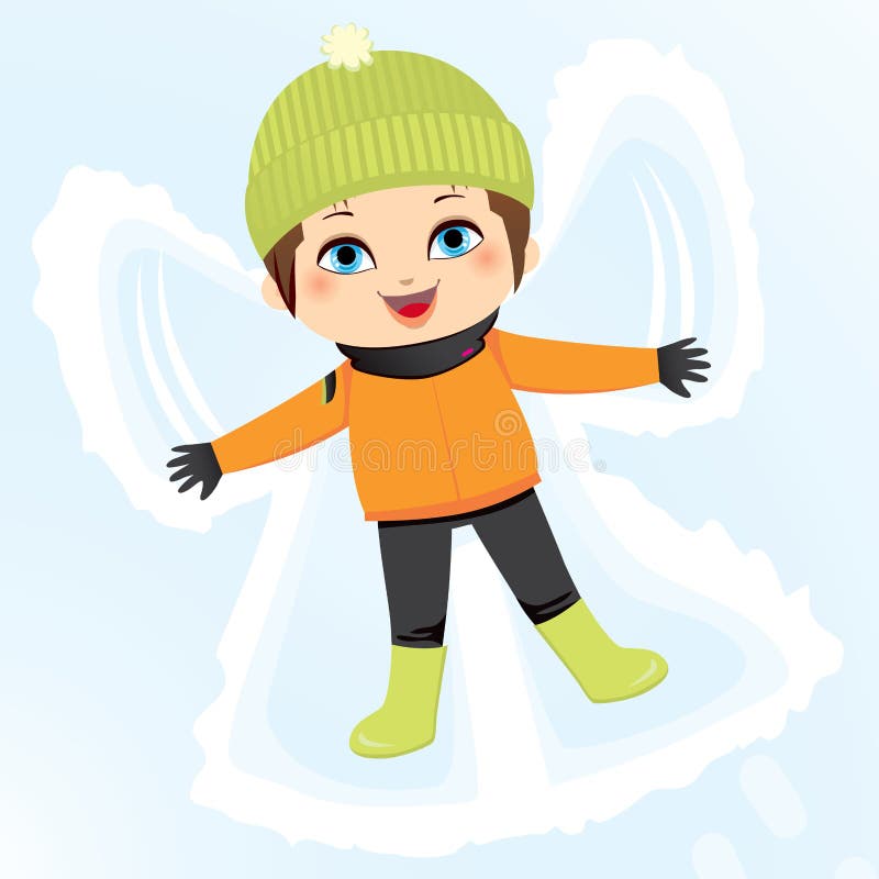 Snow Angel Boy stock vector. Illustration of play, person - 22088761