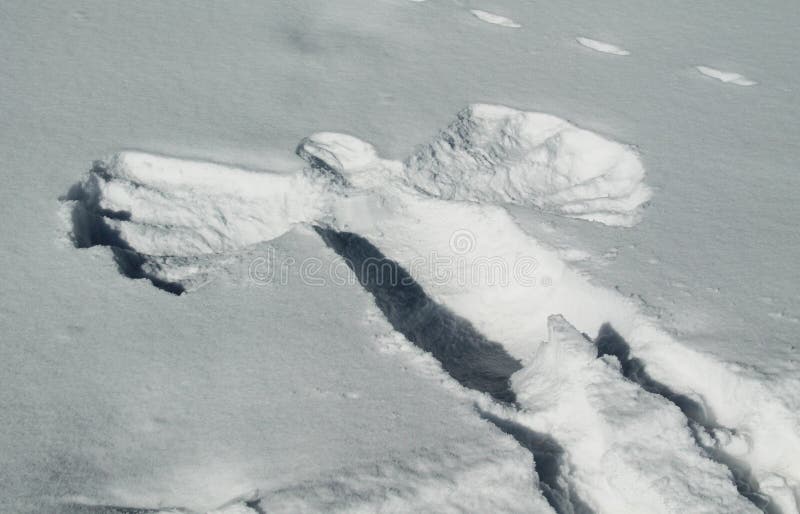 Snow angel stock photo. Image of wings, chill, surface - 84761704