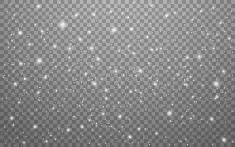 White Sparks on Transparent Background. Glitter and Shining Dust ...