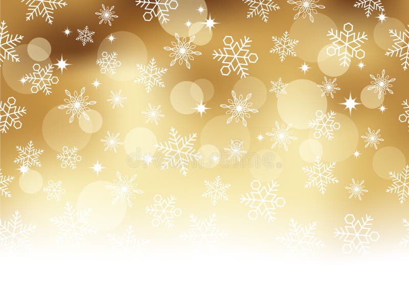 Seamless Gold Abstract Snow Background with Text Space, Vector ...