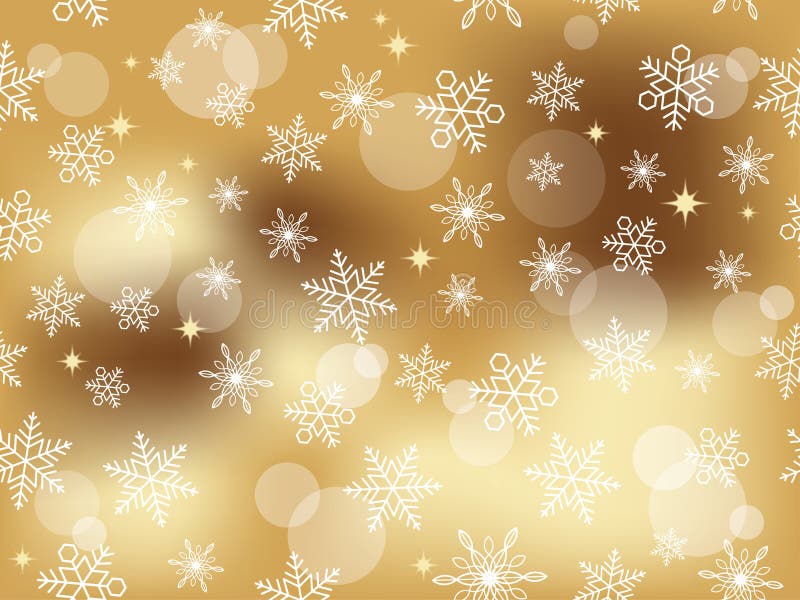 Seamless Gold Abstract Snow Background, Vector Illustration. Stock ...