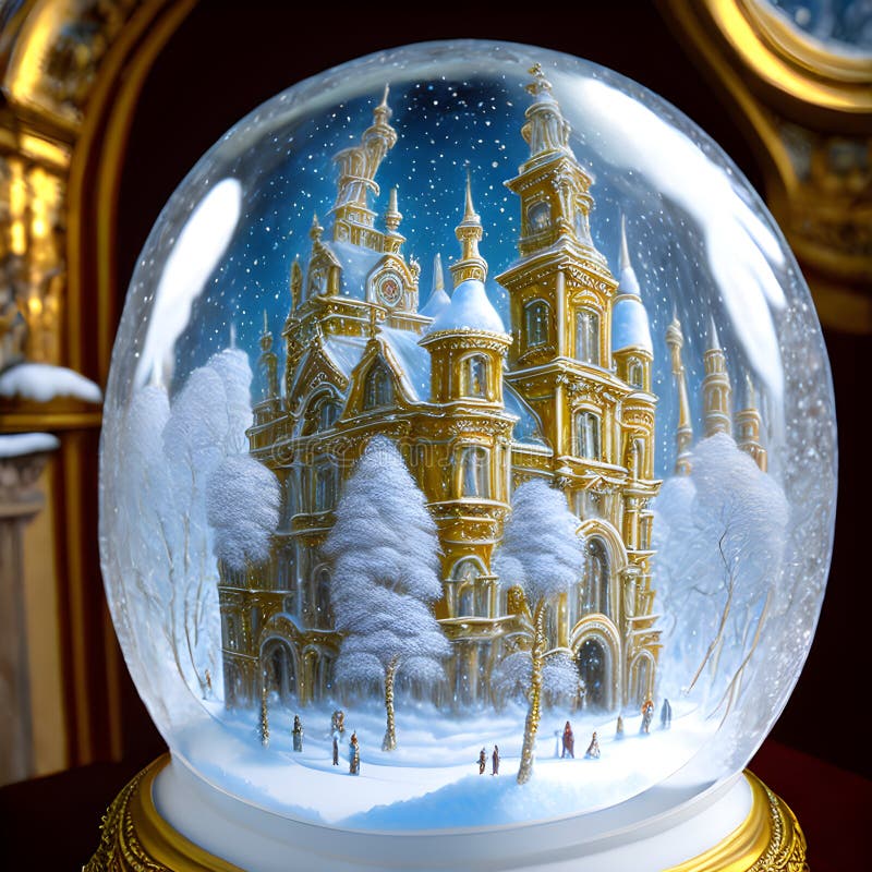 Snow Ball City, Generative AI Illustration Stock Illustration ...