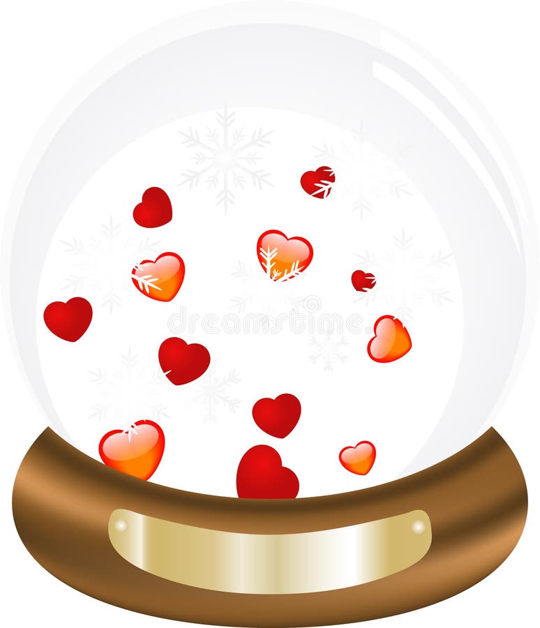 Snow ball with hearts stock vector. Illustration of snow - 10892657