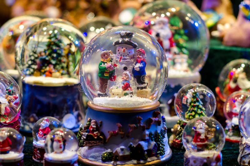 Snow-ball Toy Glass Ball stock photo. Image of snow - 141674774