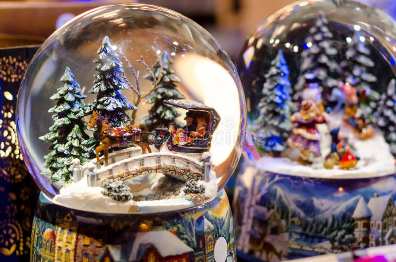 Snow-ball Toy Glass Ball Santa Claus Stock Image - Image of design ...