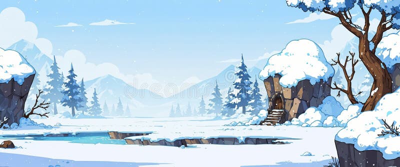 Snow Battleground - Background for Level Design and RPG. Stock ...