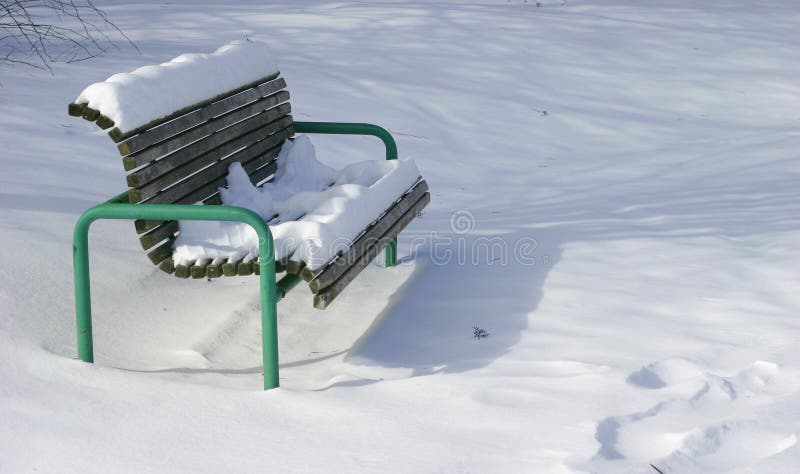 Snow on Bench stock photo. Image of frozen, holiday, park - 69356